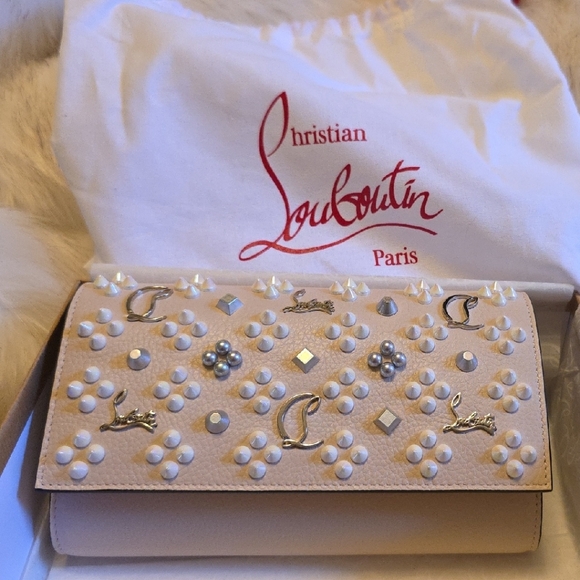 Christian Louboutin | Bags | Christian Louboutin Paloma Nude Studded ...